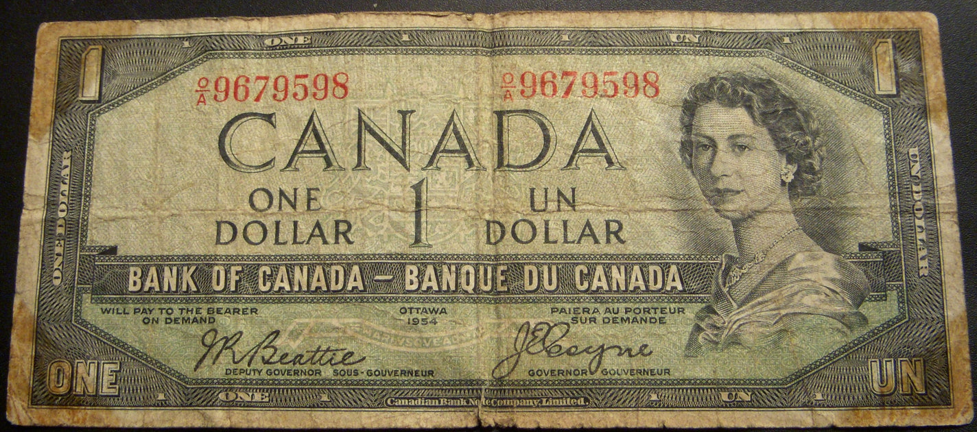 1954 $1 Bank of Canada Note - BC-29b Devil's Hair — FUBA