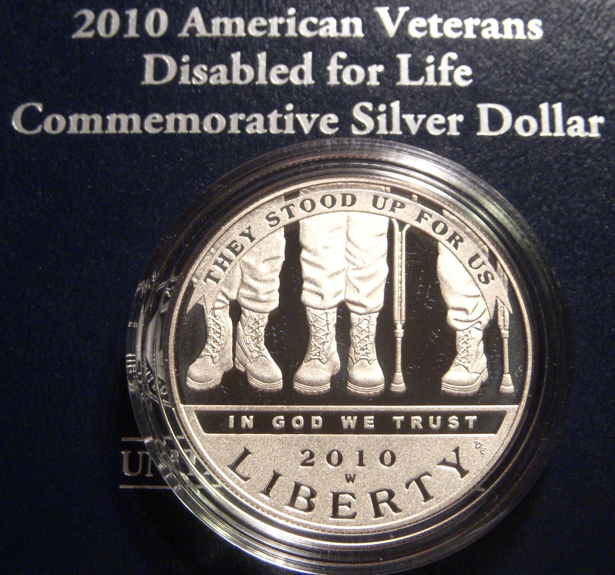 2010-W Disabled Veterans Proof Commemorative Silver Dollar — FUBA