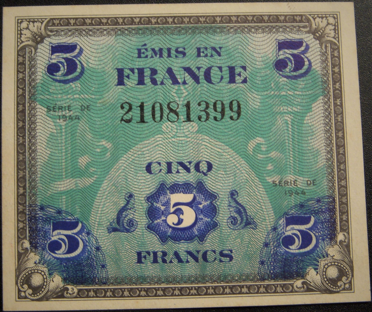 1944 5 Franc Note - France Allied Military — FUBA